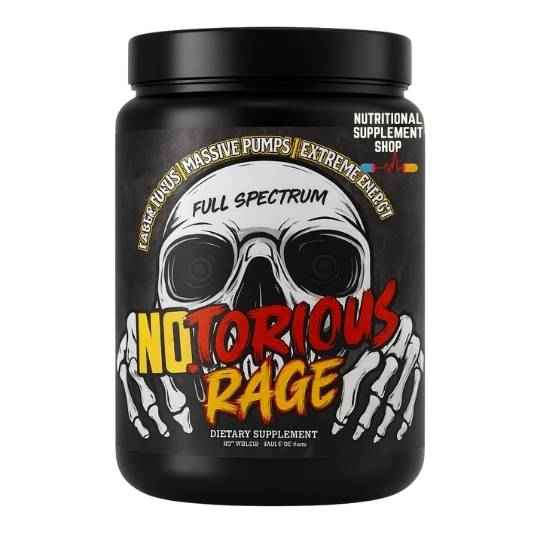 Notorious Rage Pre Workout High Stim Focus and Pumps