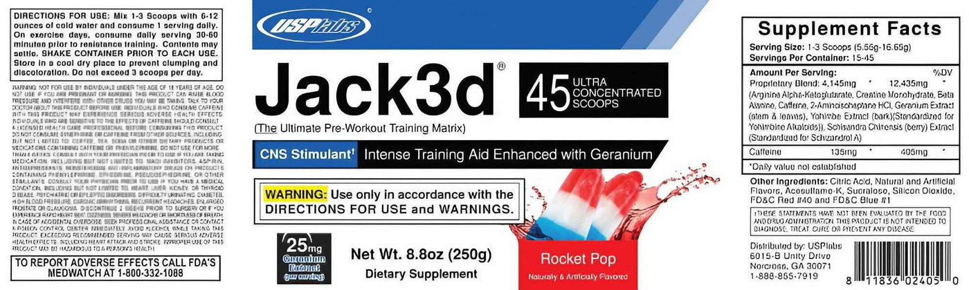 USP Labs Jack3d Pre Workout - 45 Servings - Nutritional Supplement Shop